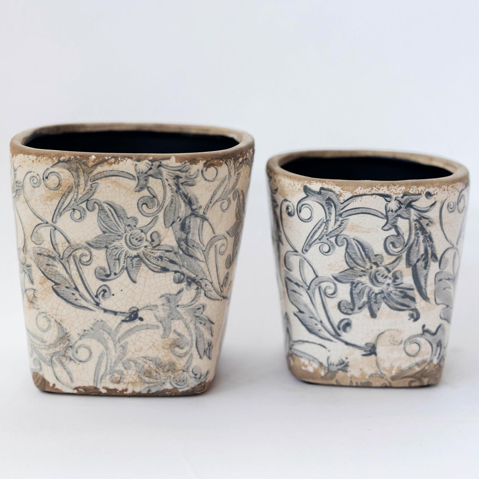 Rustic French Farmhouse Garden Pots - Set of two – Lillian Elsie Home