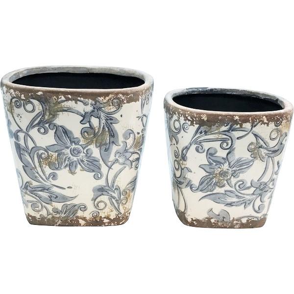 Rustic French Farmhouse Garden Pots - Set of two – Lillian Elsie Home