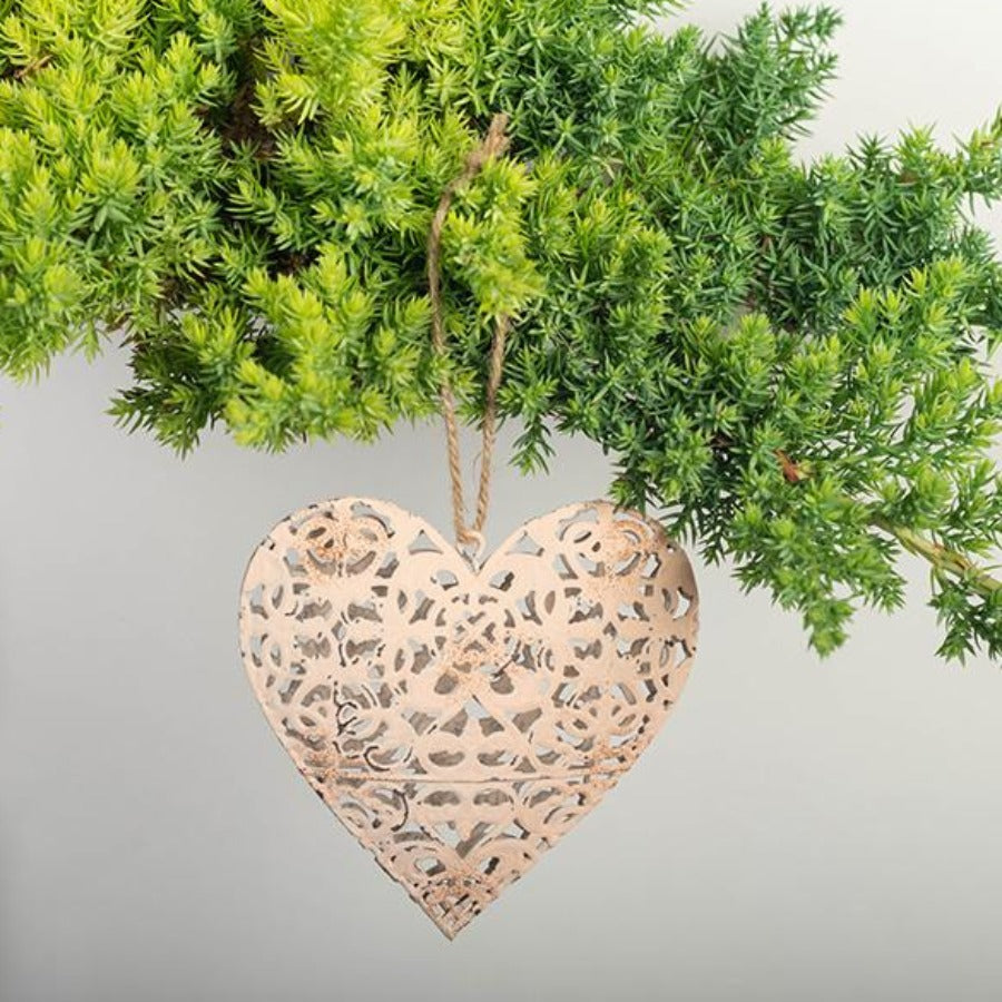 Rustic Metal Scroll Heart Decor - Rose – Lillian Elsie Home